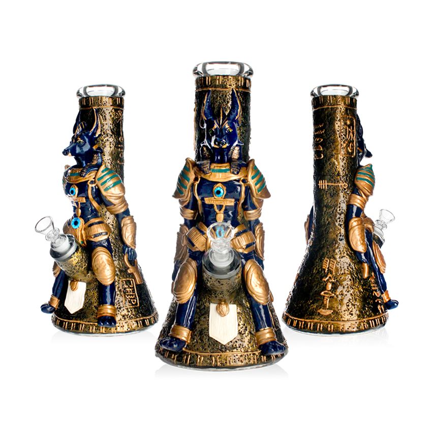 OLS 32cm 3D Pharaoh Skull Bong – Hand-Painted Ancient Egypt Design ...