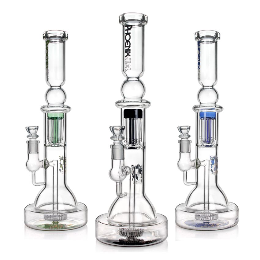 Phoenixstar 16.5" Dual Percolator Beaker Glass Bong – 8-Arm Tree ...